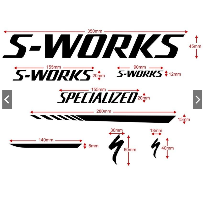 S-works Specialized Silver Sticker decal vinyl logo, Sports Equipment ...