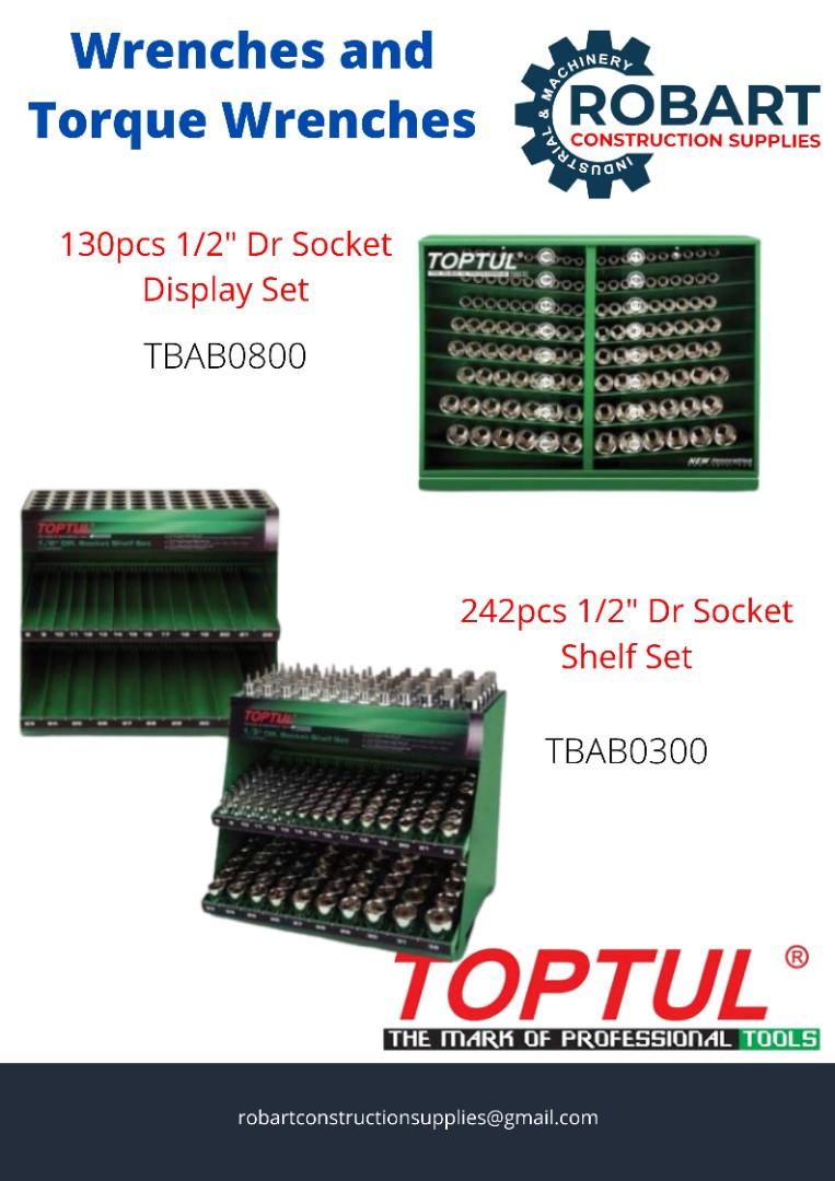 TOPTUL 13PCS DR SOCKET DISPLAY SET AND 242PCS DR. SOCKET SHELF SET ...