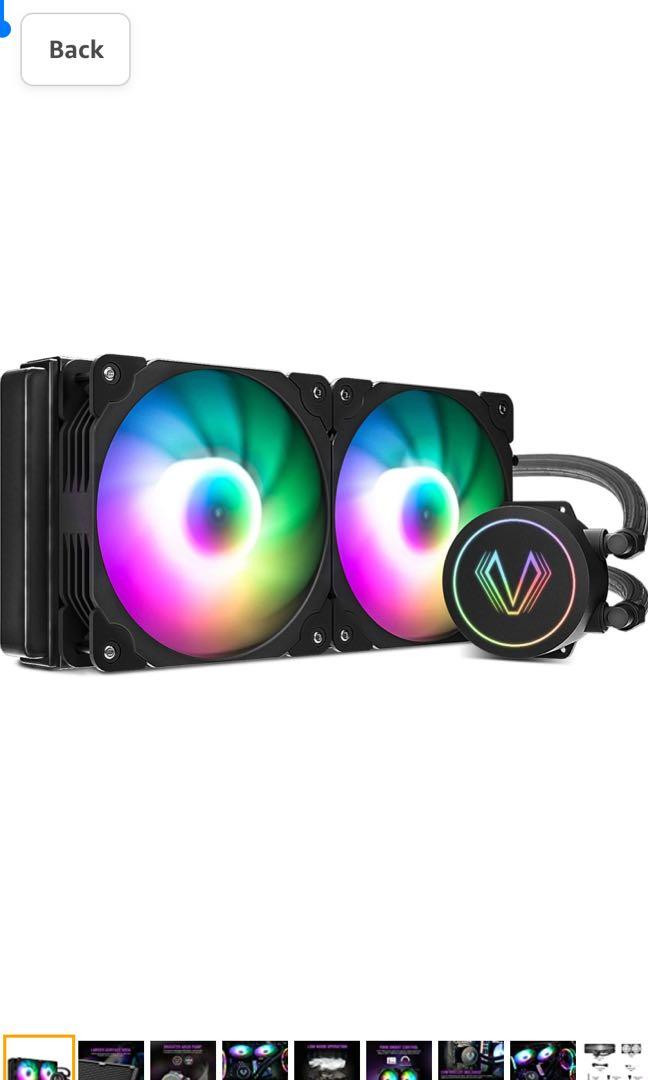 Vetroo V240 CPU Water Cooler 240mm Radiator Black Addressable RGB All ...