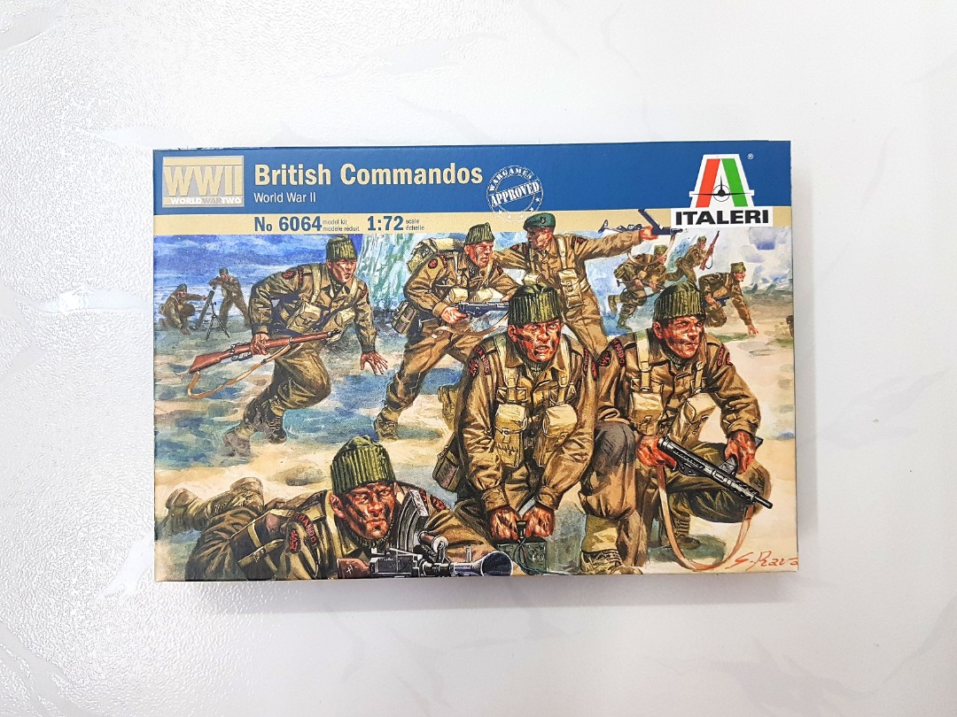 1/72 #6064 Italeri British Commandos 50 figures, Wargames Approved *MISB* (2nd World War Armored ...