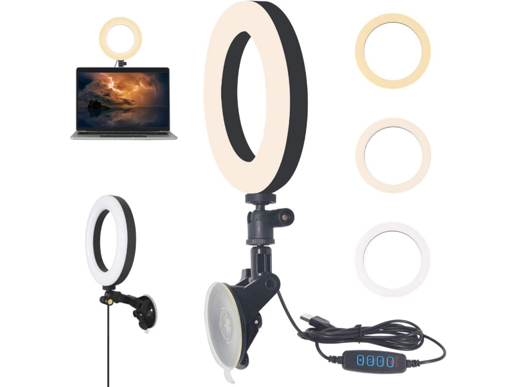 6" LED Ring Light Webcam Lighting for Zoom Calls, Remote Conference ...