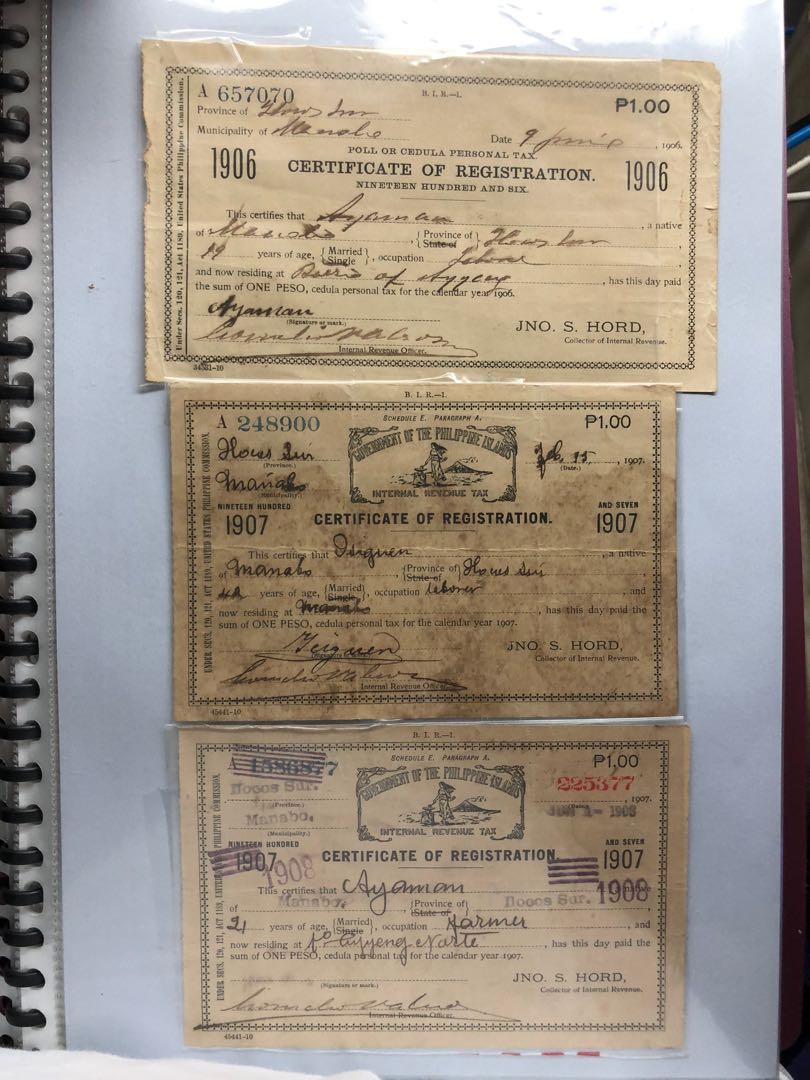 Antique Filipiniana Cedula, Hobbies & Toys, Memorabilia & Collectibles ...