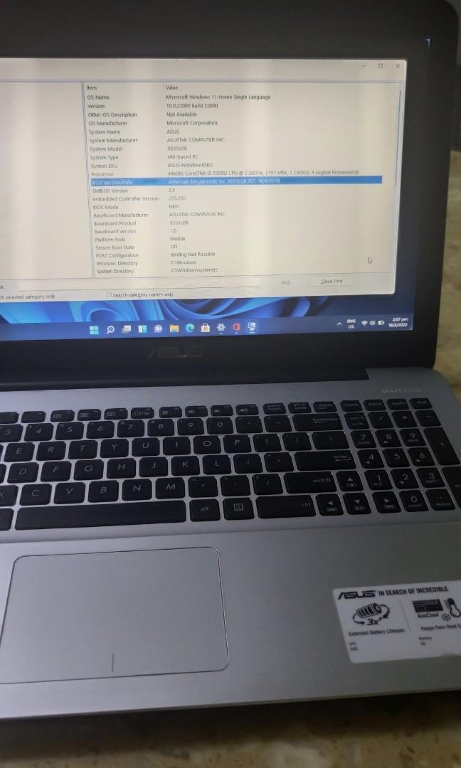 Asus X555LDB i5-5200U upgraded 120GB SSD, RAM upgraded 8GB windows 11 home Microsoft office ...