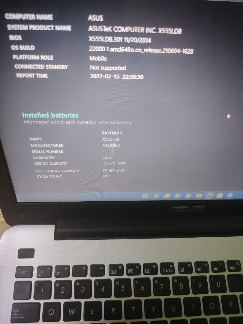 Asus X555LDB i5-5200U upgraded 120GB SSD, RAM upgraded 8GB windows 11 home Microsoft office ...