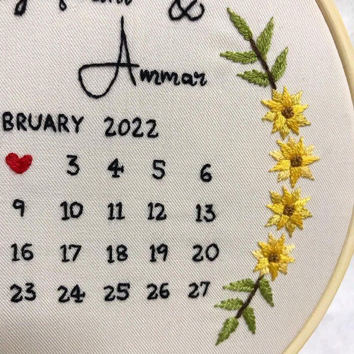 Calendar Pattern Embroidery, Hobbies & Toys, Stationery & Craft, Art ...