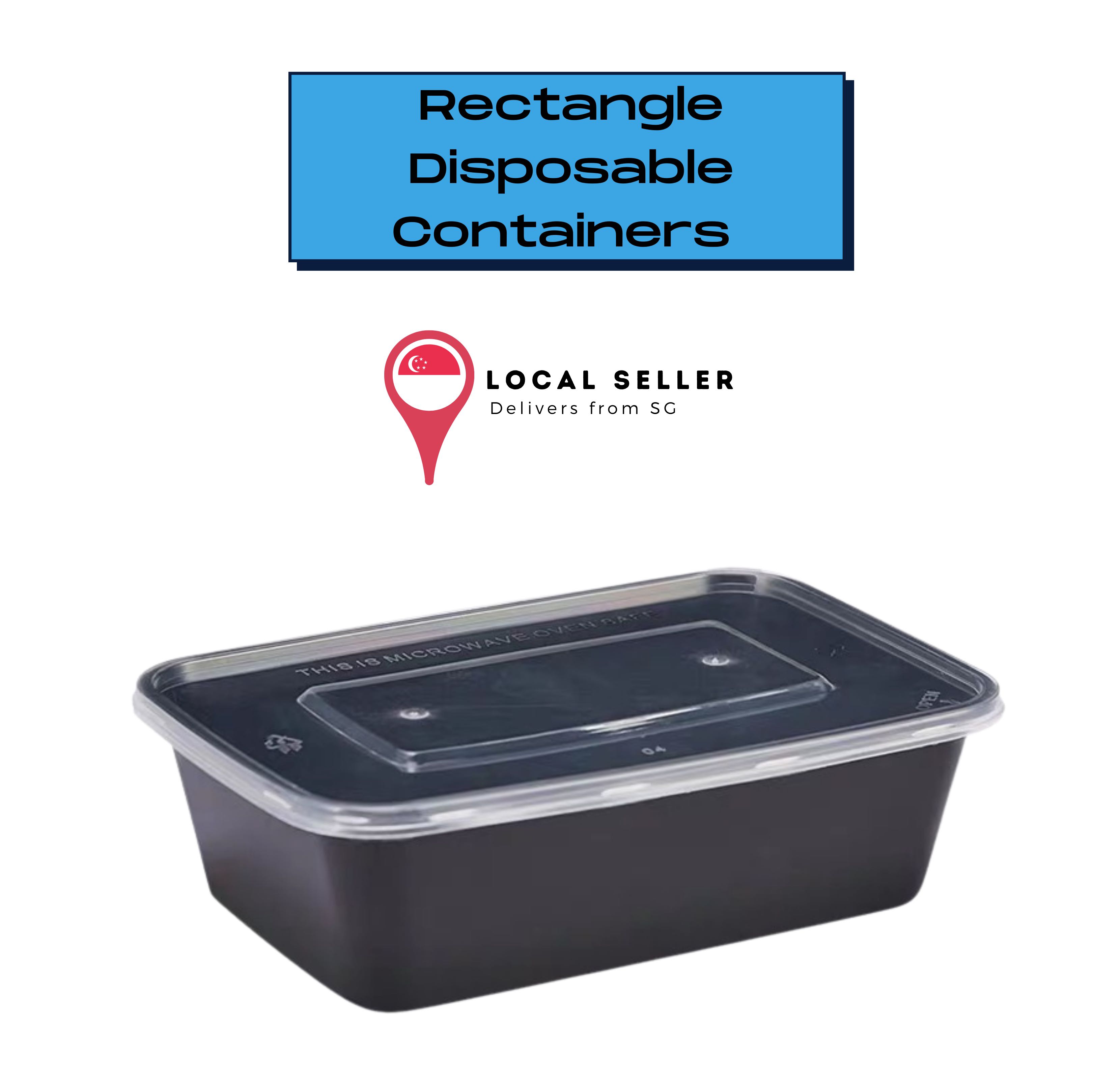 Disposable Rectangular Black Plastic Container with lid, Furniture ...
