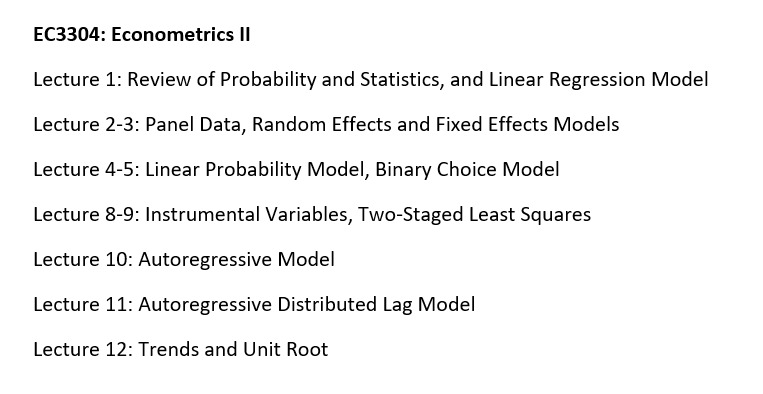EC3304 Econometrics II Notes, Hobbies & Toys, Books & Magazines ...