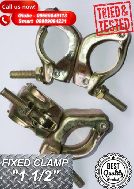 Fixed Clamp 1 1/2 for Scaffolding Pipe G.I. Pipe Standard Quality ...