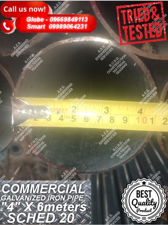 Galvanized Iron Pipe G.I. Pipe 4 x 6meters S20 Commercial Scaffolding ...