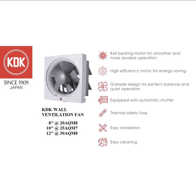 KDK Wall Exhaust Fan, Electronics, Others on Carousell