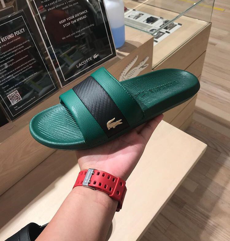 LACOSTE SLIDES, Men's Fashion, Footwear, Slippers & Slides on Carousell