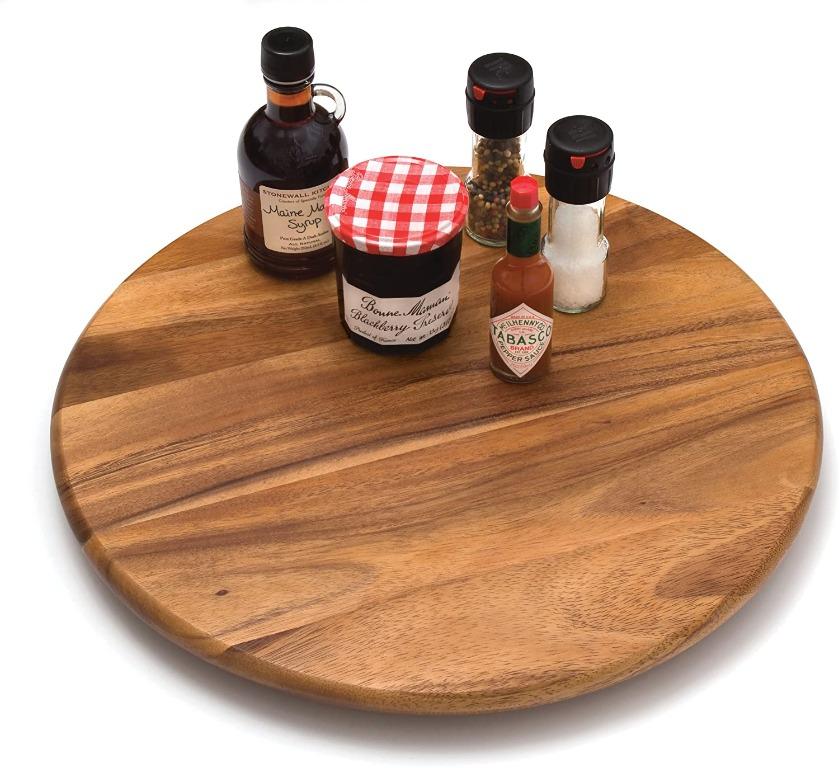 Lipper International Acacia Wood 18" Lazy Susan Kitchen Turntable ...