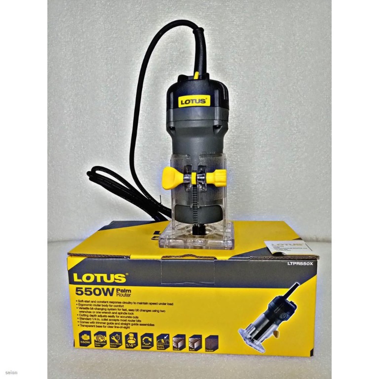 Lotus Palm Router / Trimmer 550W 1/4" LTPR550X with Router Bits 12PCS ...
