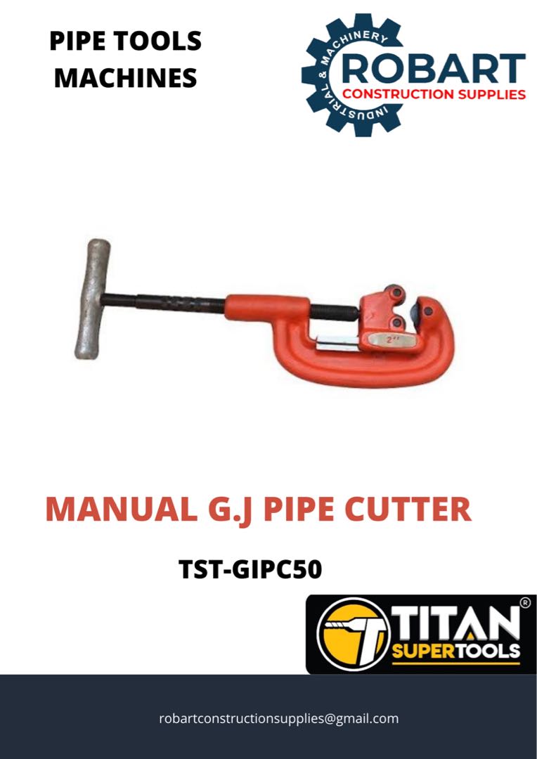 MANUAL G.J PIPE CUTTER, Commercial & Industrial, Construction Tools ...