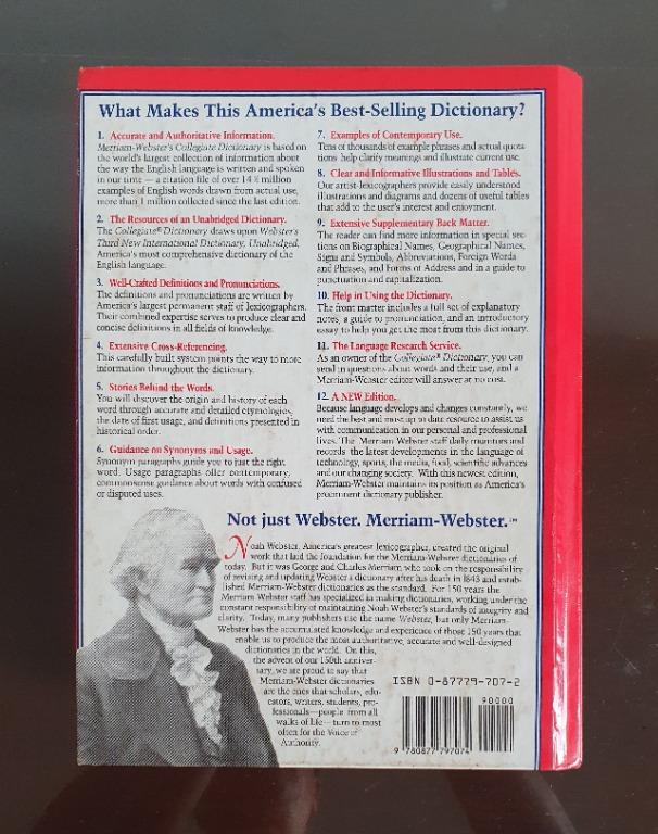 Merriam Webster's Dictionary Hardbound, Hobbies & Toys, Books ...