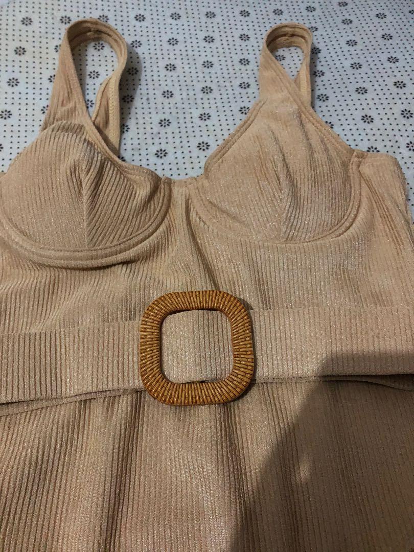 Premium Beige One Piece Bikini, Women's Fashion, Swimwear, Bikinis ...