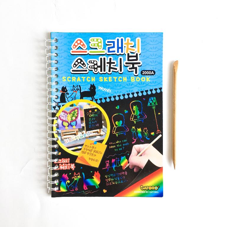 Rainbow Scratch, Coloring & Drawing Notebook & Notepad Bundle [Korea ...