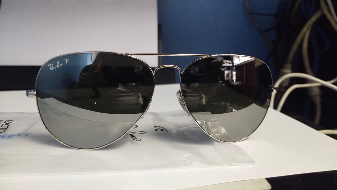 Ray Ban Polarized RB 3026 Aviator Large Metal, Men's Fashion, Watches ...
