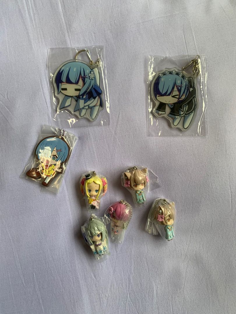 Re:zero keychains Rem Emilia Ram Beatrice Felix, Hobbies & Toys ...
