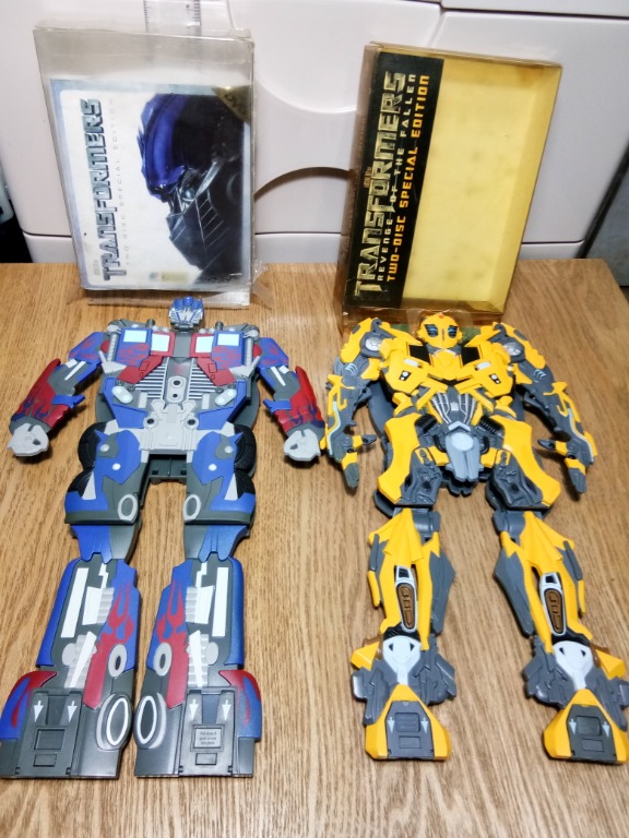 Set of 2 Transformers Optimus Prime 15"inches and Bumblebee 13"inches ...