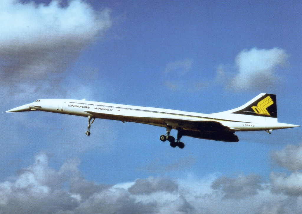 SIA Concorde Airplane in Flight. (1977-1980 rare vintage old Singapore ...