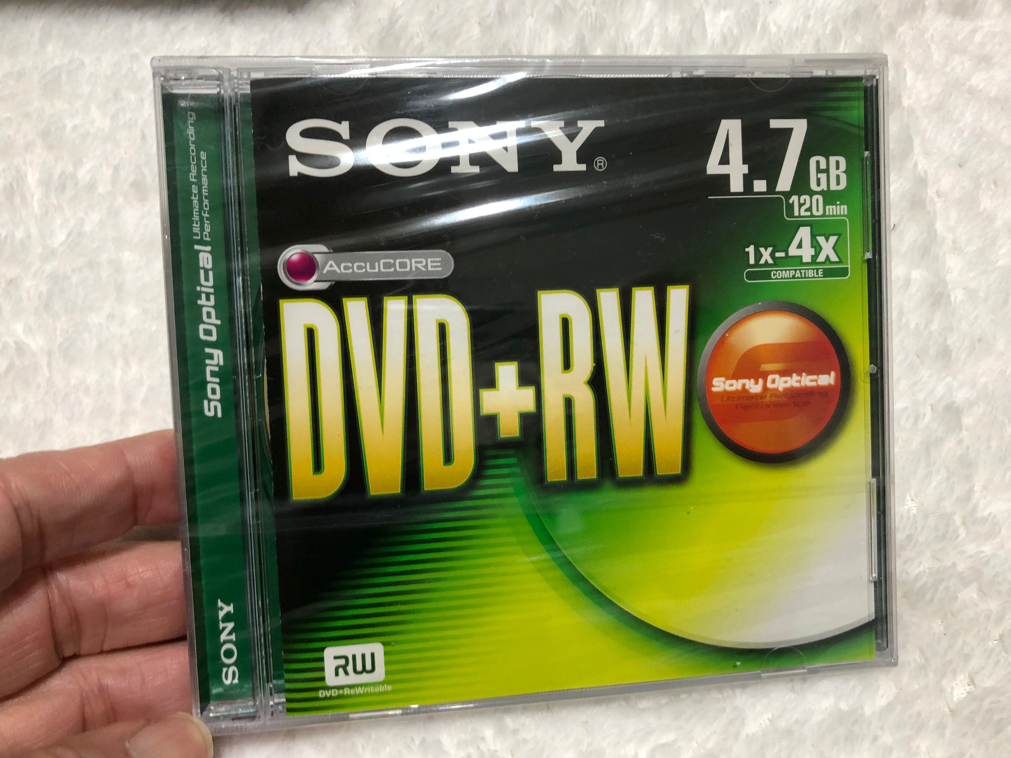 全新原包裝SONY DVD+RW 4.7 GB 120分鐘共有7片, 電腦及科技產品, 電腦周邊產品, 硬碟及儲存裝置在旋轉拍賣