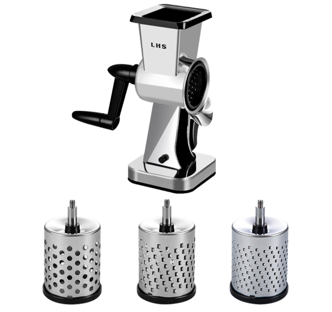 Stainless steel grater with manual hand turner. Grate faster without ...