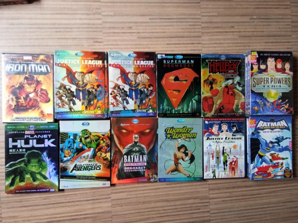 TAKE ALL DC Comics Marvel Animated Movies DVDs Bundle of 15 CDs Justice ...