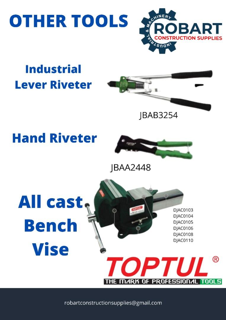 TOPTUL RIVETER AND ALL CAST BENCH VISE, Commercial & Industrial ...