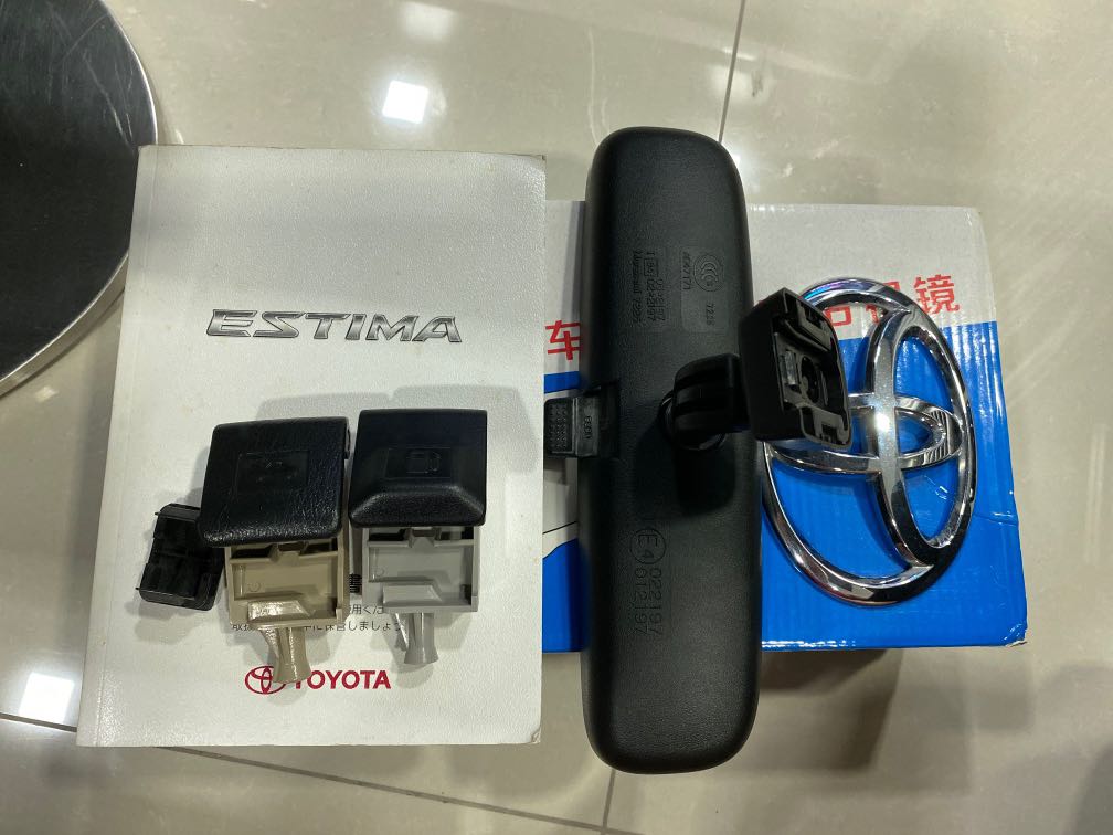 Toyota Estima rear mirror rear logo and manual book, Car Accessories ...