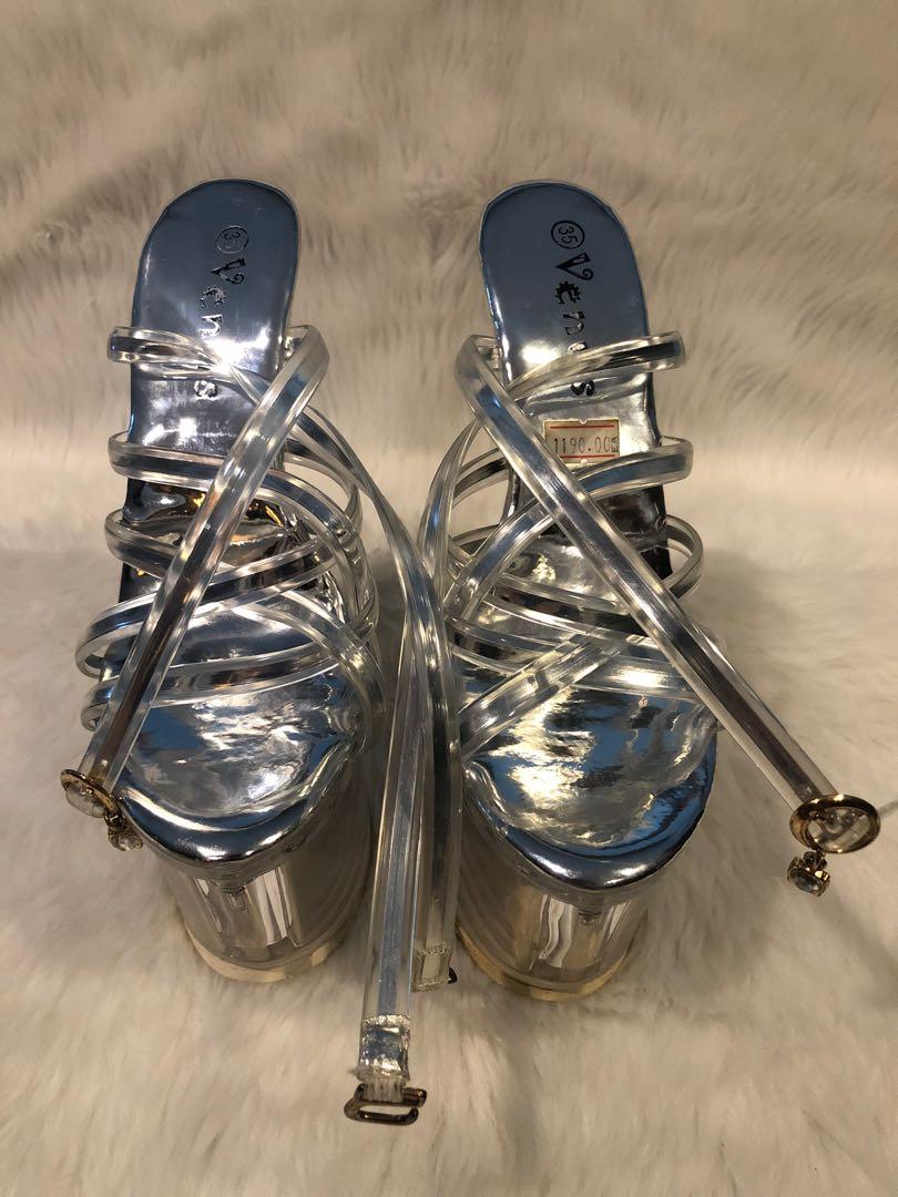 Venus Clear Transparent Plastic Platform Heels, Women's Fashion ...