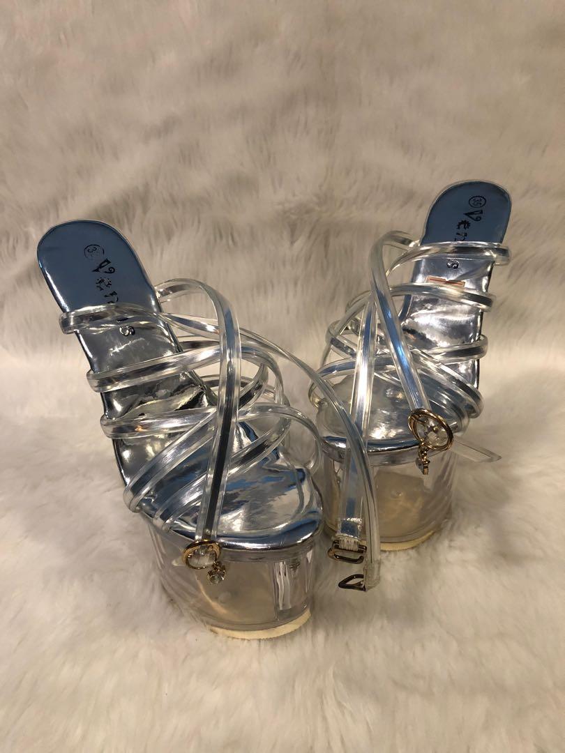 Venus Clear Transparent Plastic Platform Heels, Women's Fashion ...