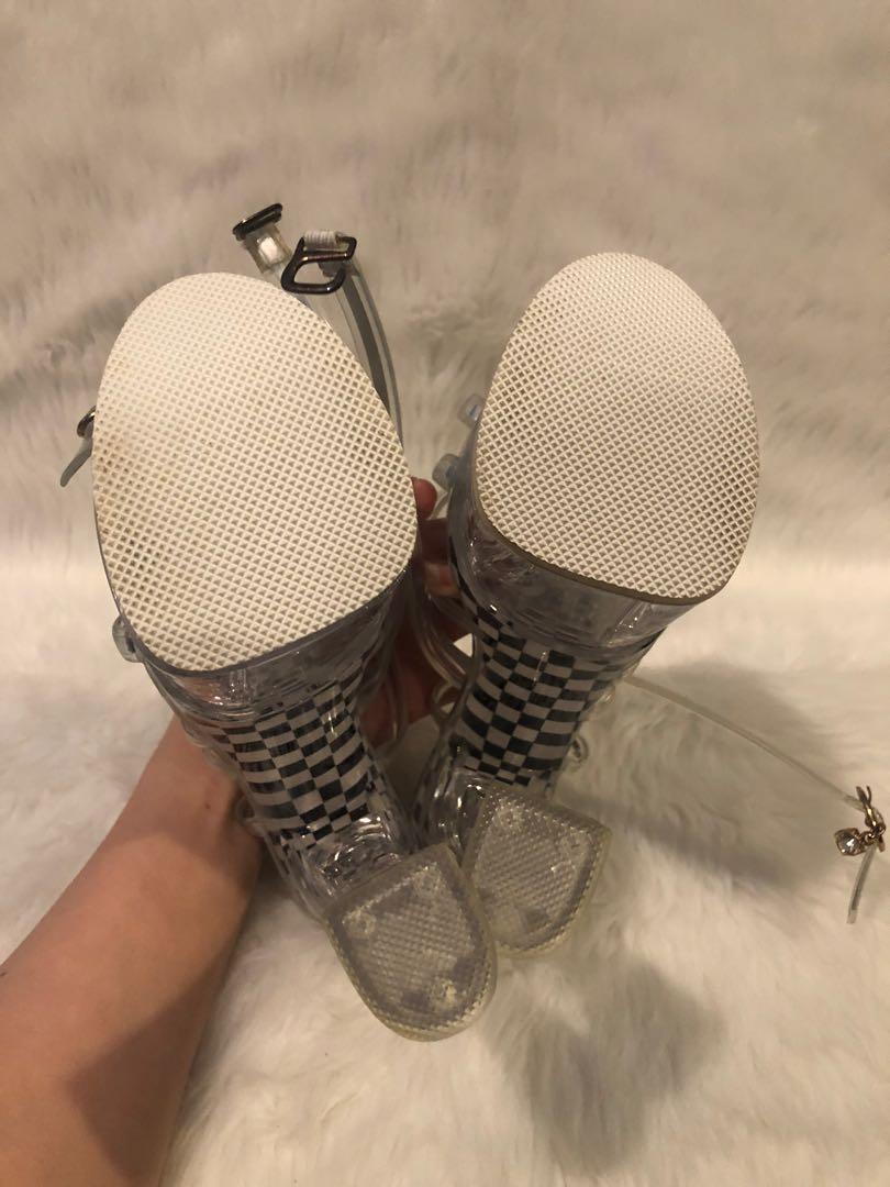 Venus Clear Transparent Plastic Platform Heels, Women's Fashion ...