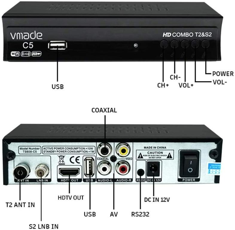 Vmade C5 Upgrade Full Hd Combo Dvb-S/S2 Dvb-T/T2 Satellite ...