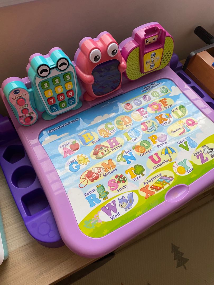 Vtech Touch and Learn Activity Desk Deluxe Pink, Hobbies & Toys, Toys ...
