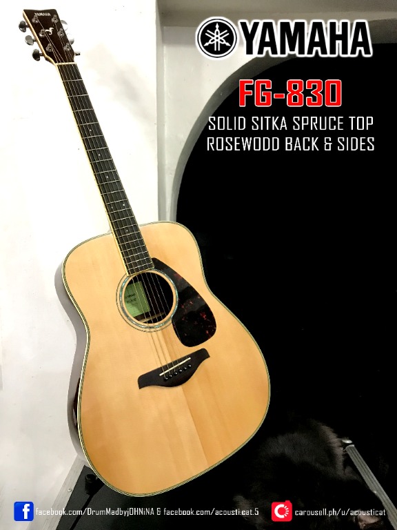 Yamaha FG-830 Acoustic Guitar, Hobbies & Toys, Music & Media, Musical ...