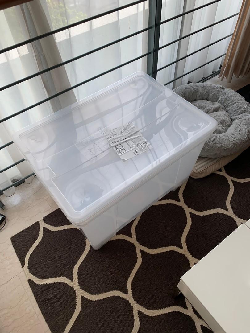 130L SAMLA storage box with lid x2, Furniture & Home Living, Home ...