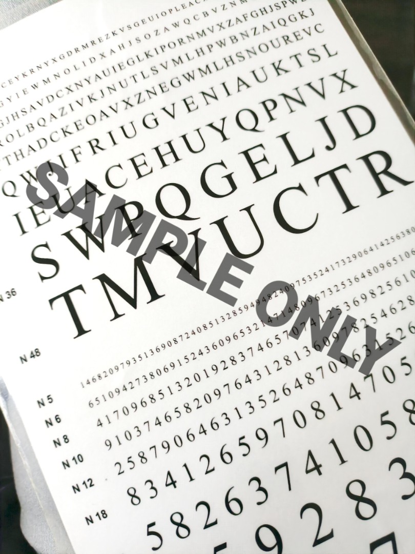 ⭐ Instocks!! Near reading VA chart for visual acuity taking!, Health ...