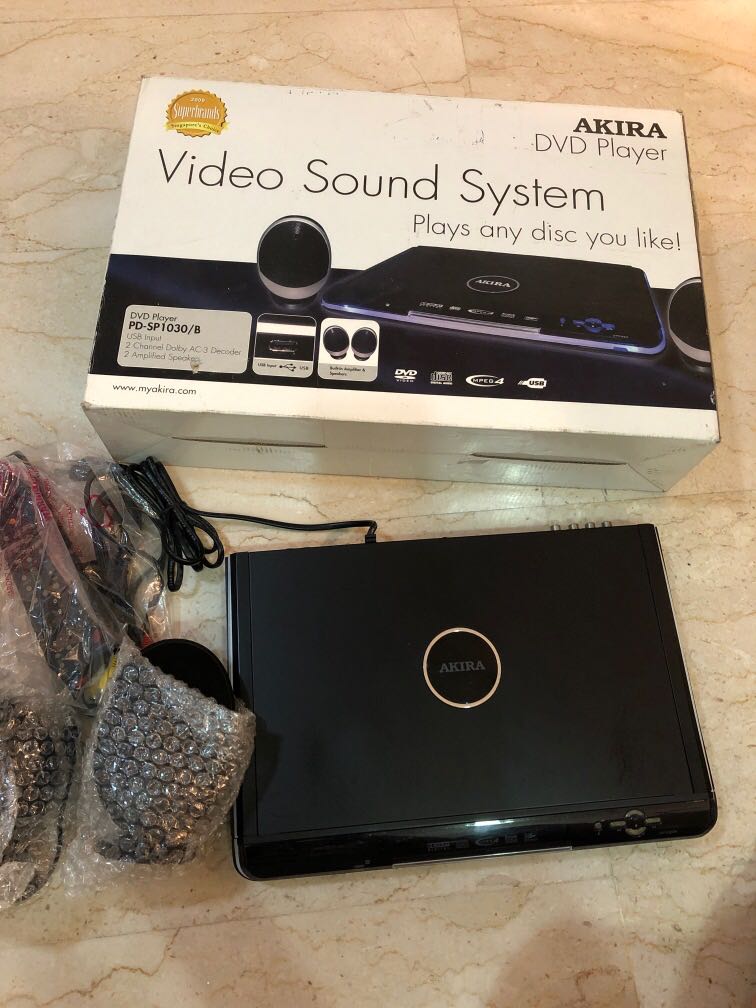 Akira CD / DVD player / video sound system with amplified speaker USB ...