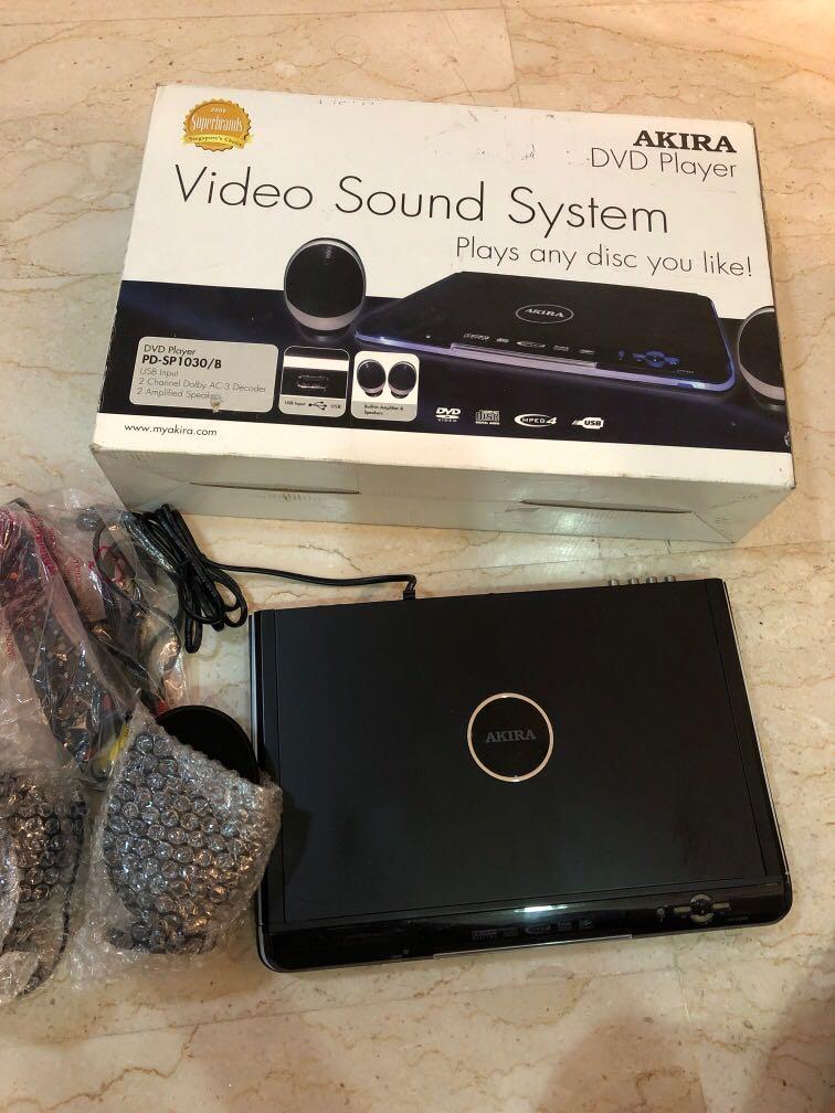 Akira CD / DVD player / video sound system with amplified speaker USB ...