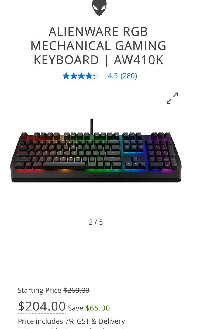 Alienware keyboard 410K, Computers & Tech, Parts & Accessories ...
