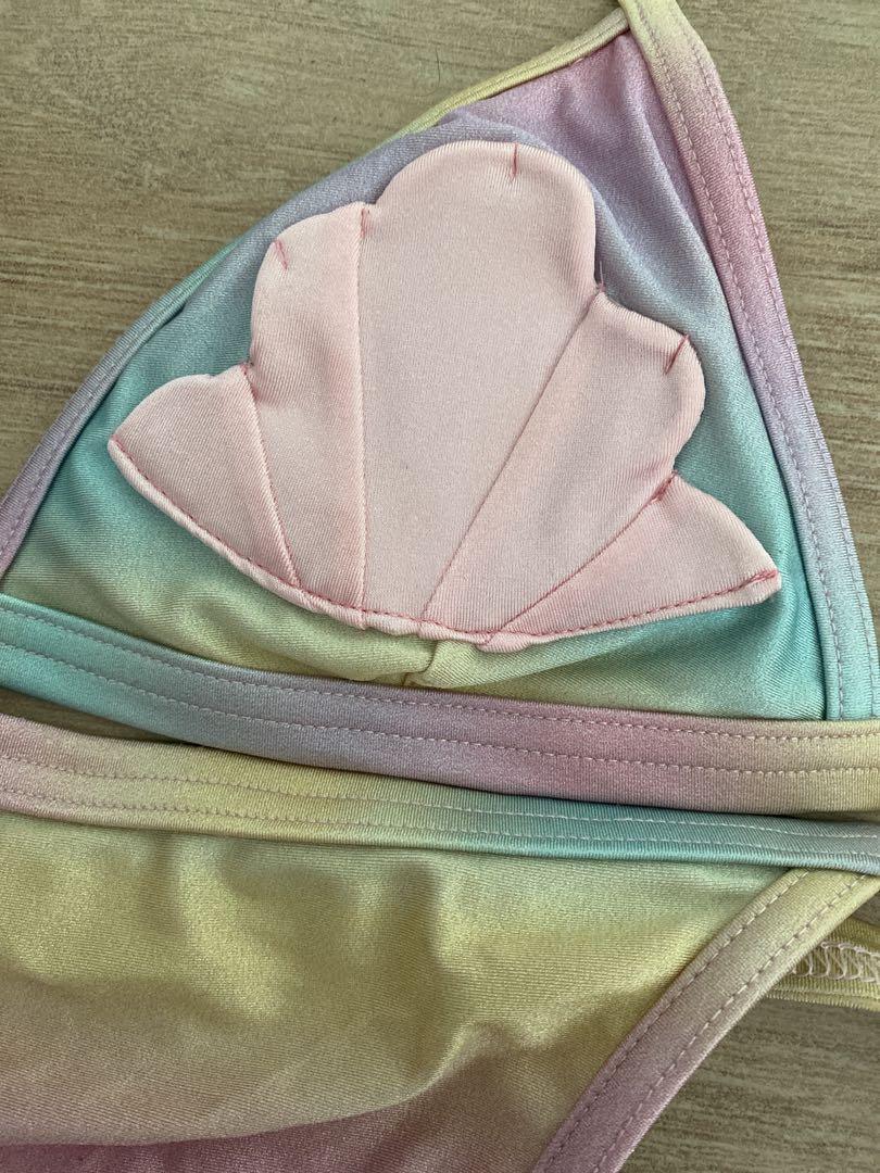 ASOS rainbow mermaid scallop bikini set, Women's Fashion, Swimwear ...