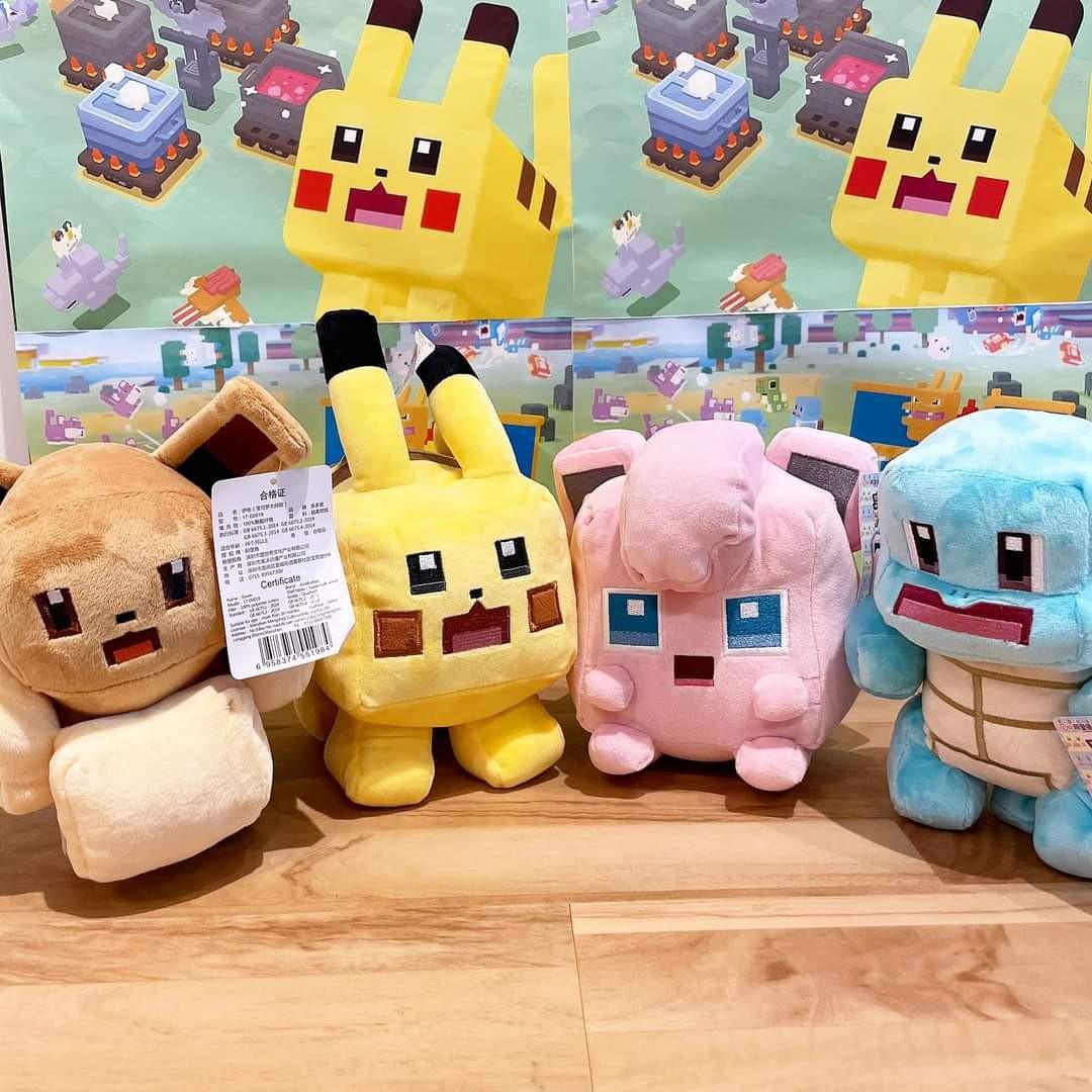 Authentic pokemon minecraft series soft toy plush plushie Eevee pikachu ...
