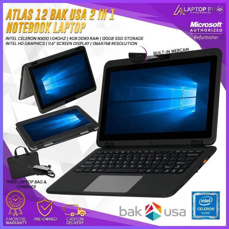 BAK Atlas 12 USA 2 in 1 Notebook Tablet Laptop, Computers & Tech ...