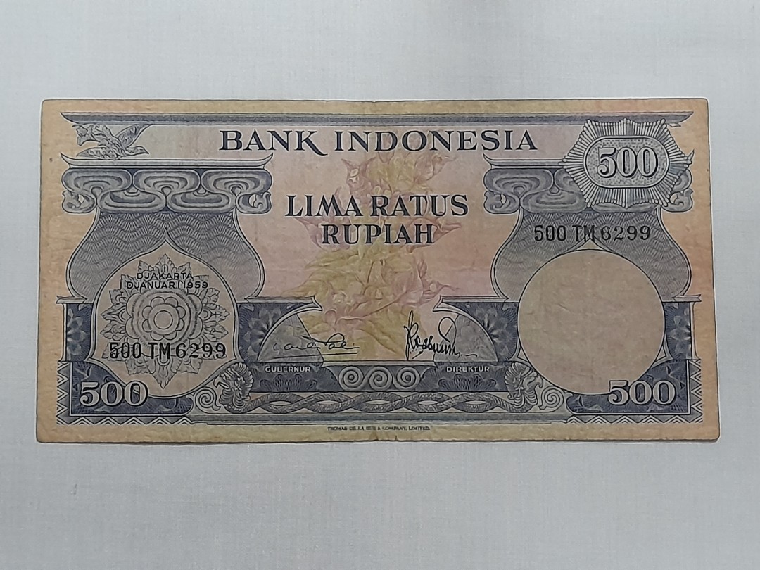 Bank Indonesia 500 Lima Ratus Rupiah 1959, Hobbies & Toys, Memorabilia ...