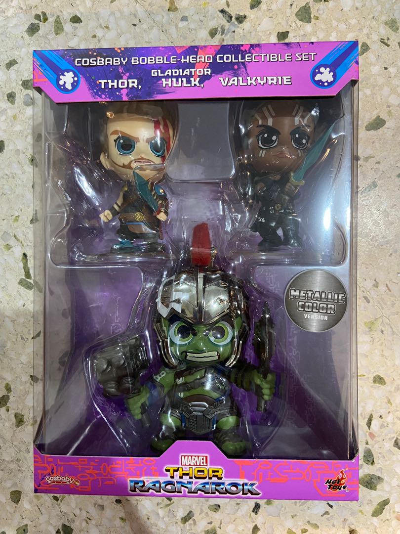 BNIB-Cosbaby Thor Ragnarok, Hulk, Valkyrie collectible set, Hobbies ...