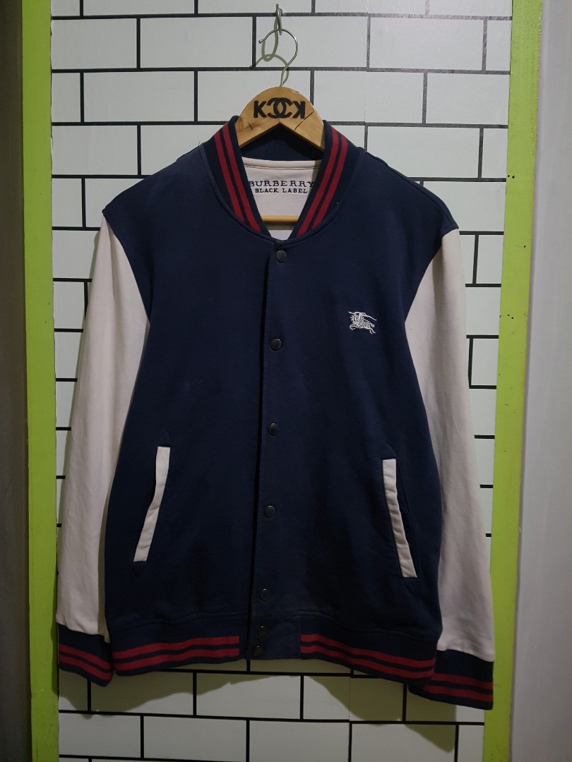 Burberry varsity jacket, Luxury, Apparel on Carousell