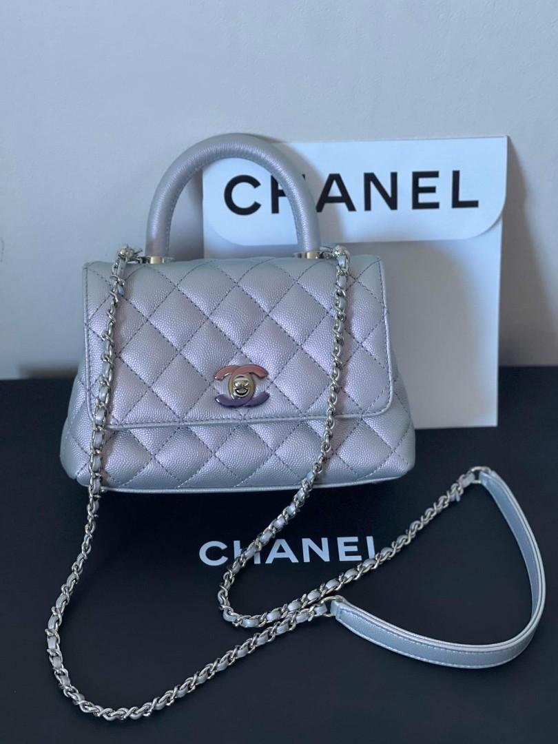 Chanel Mini Coco Gray, Luxury, Bags & Wallets on Carousell