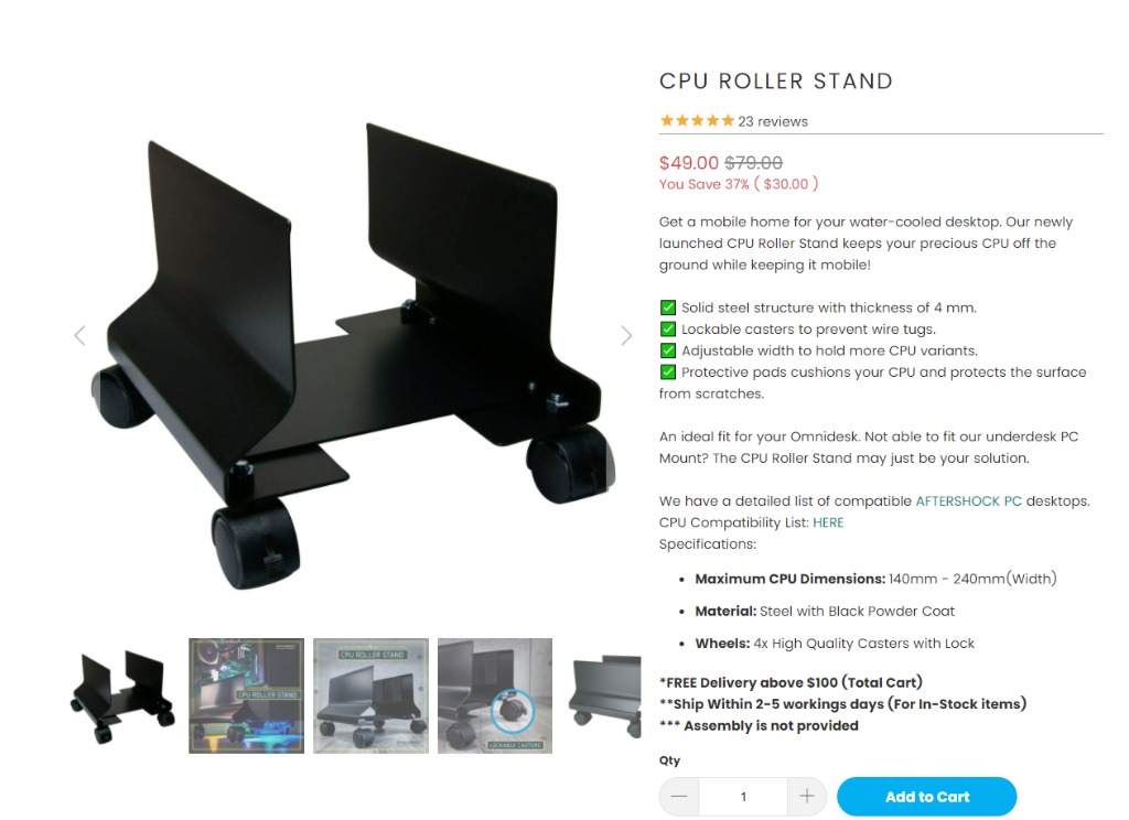 CPU Roller Stand for Omni Desk, Computers & Tech, Parts & Accessories ...