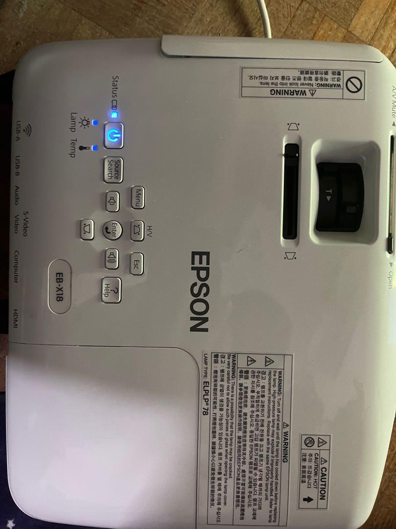 Epson EB-X18 projector, TV & Home Appliances, TV & Entertainment ...